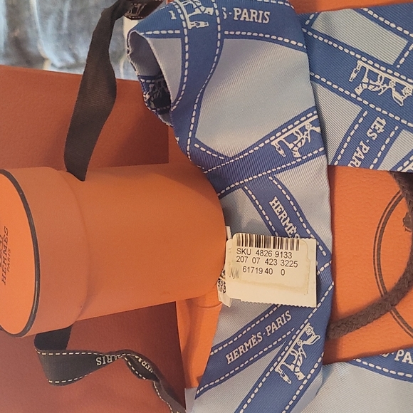 Hermes | Accessories | Hermes Baby Blue And Dark Blue Twilly Vintage ...